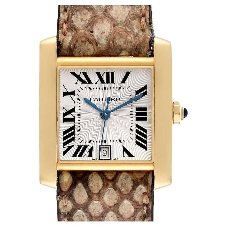 Cartier Tank Francaise Large Automatic Yellow Gold Mens Watch W5000156 ...
