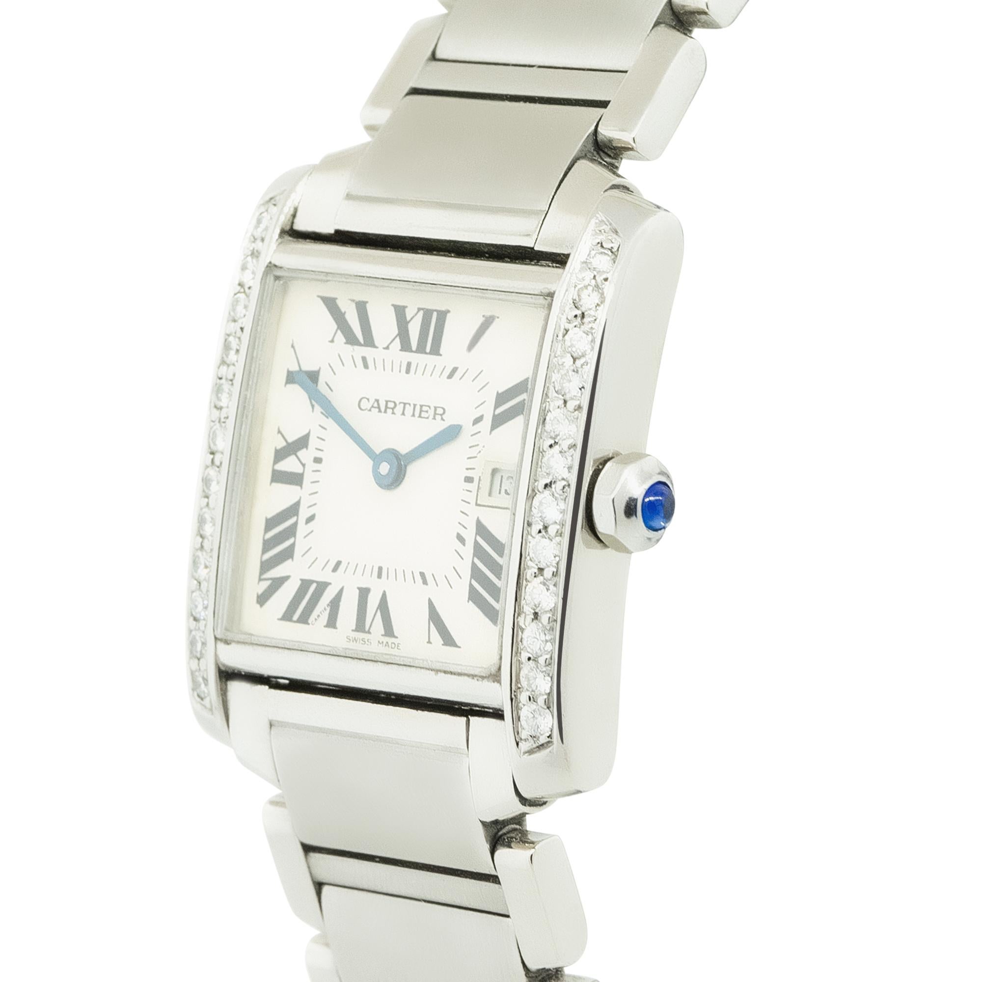 Cartier Tank Française Medium Stainless Steel Watch in Stock at 1stDibs ...
