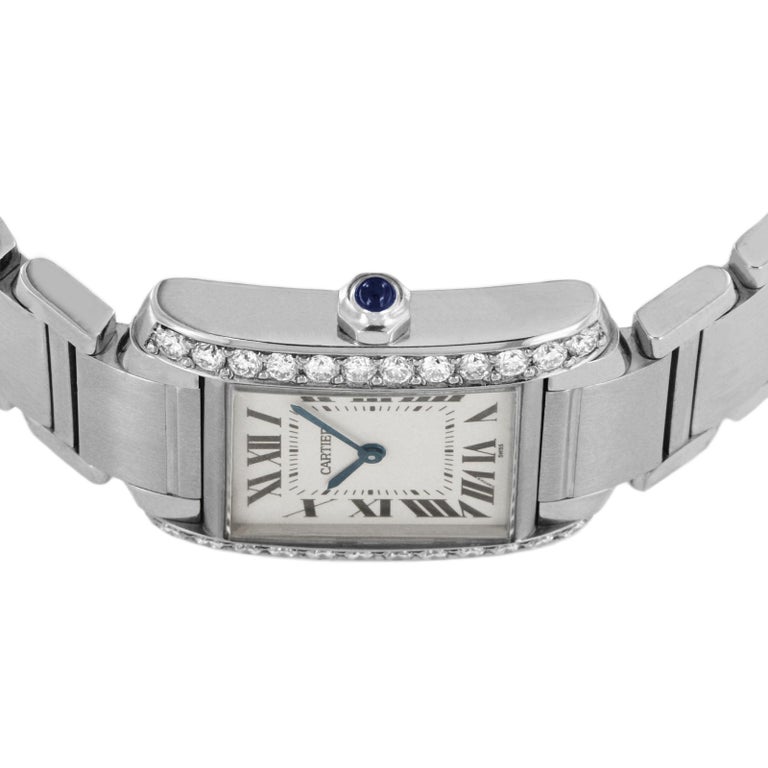 Cartier Tank Francaise Midsize Custom Diamond Bezel 1.1 Carat Watch ...