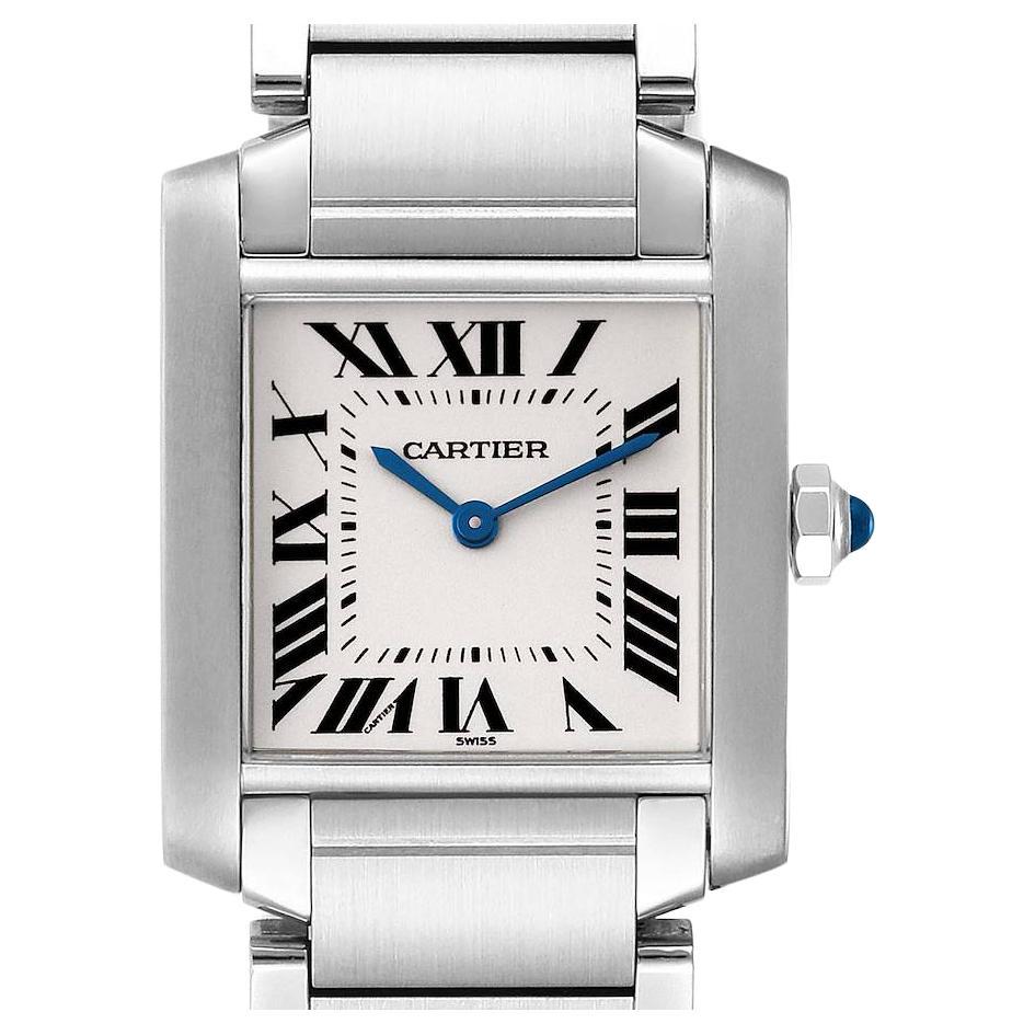 Cartier Tank Francaise Silver Dial Blue Hands Ladies Watch W51008Q3 For ...