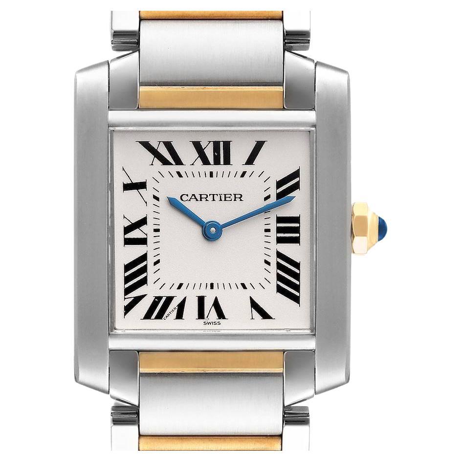 Cartier Tank Francaise Midsize Yellow Gold Red Strap Watch W50014N2 For ...