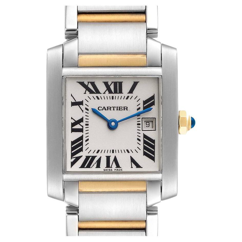Cartier Gold Ladies Tank Mechanical Watch on Tri Color Gold Bracelet at ...
