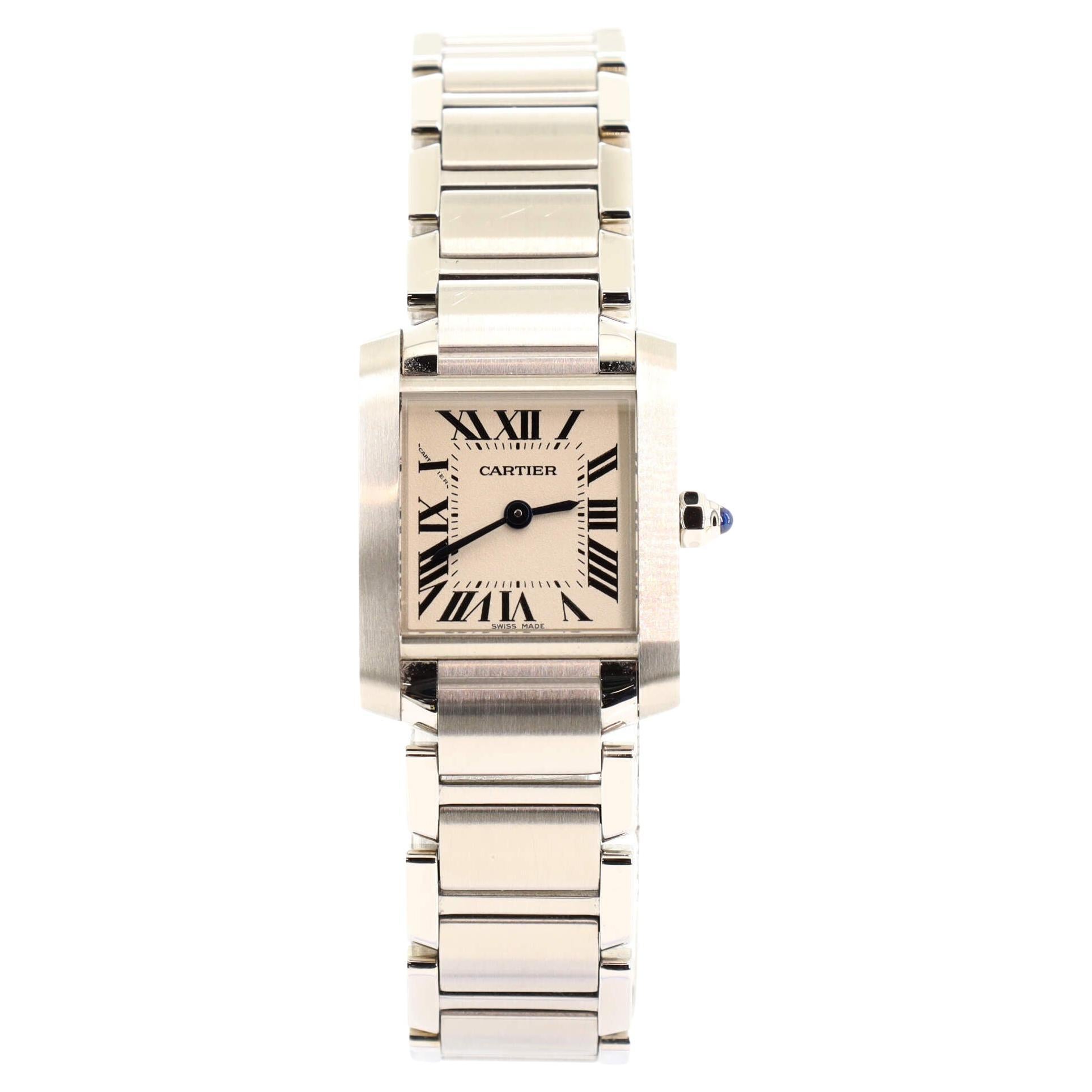 Cartier Stainless Steel Tank Solo Quartz Wristwatch at 1stDibs