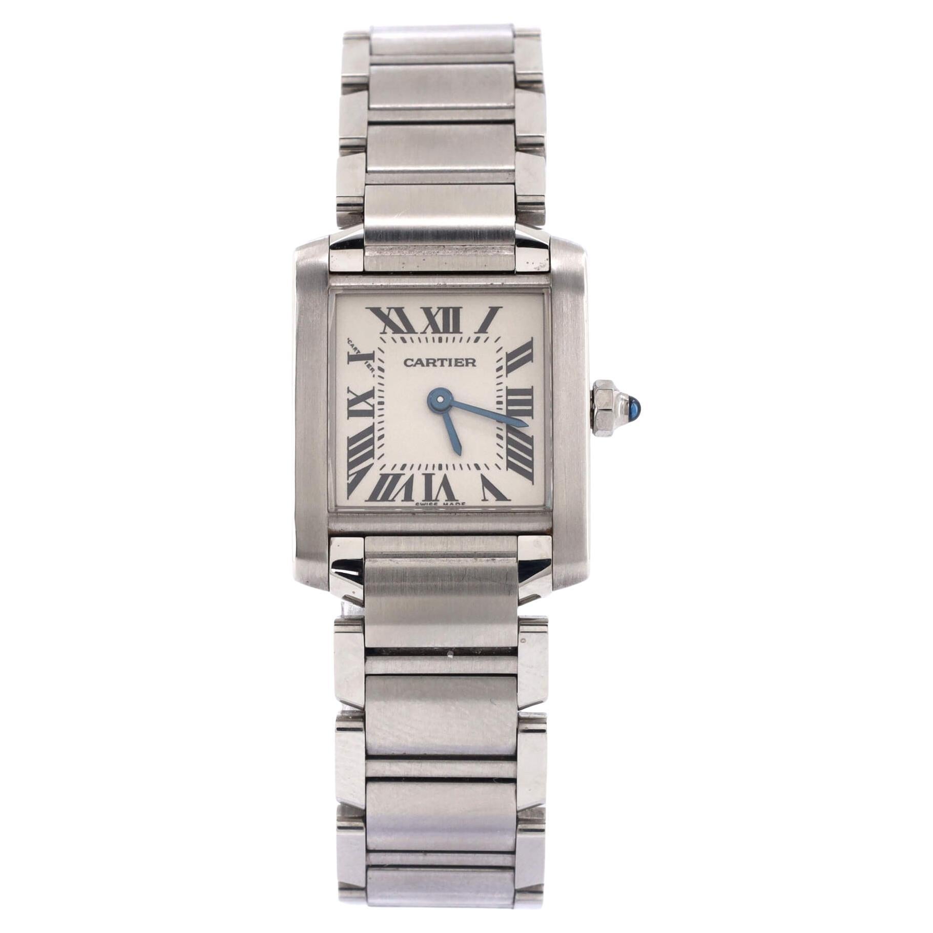 Cartier Tank Basculante Steel Reversible Case Quartz Ladies Watch ...