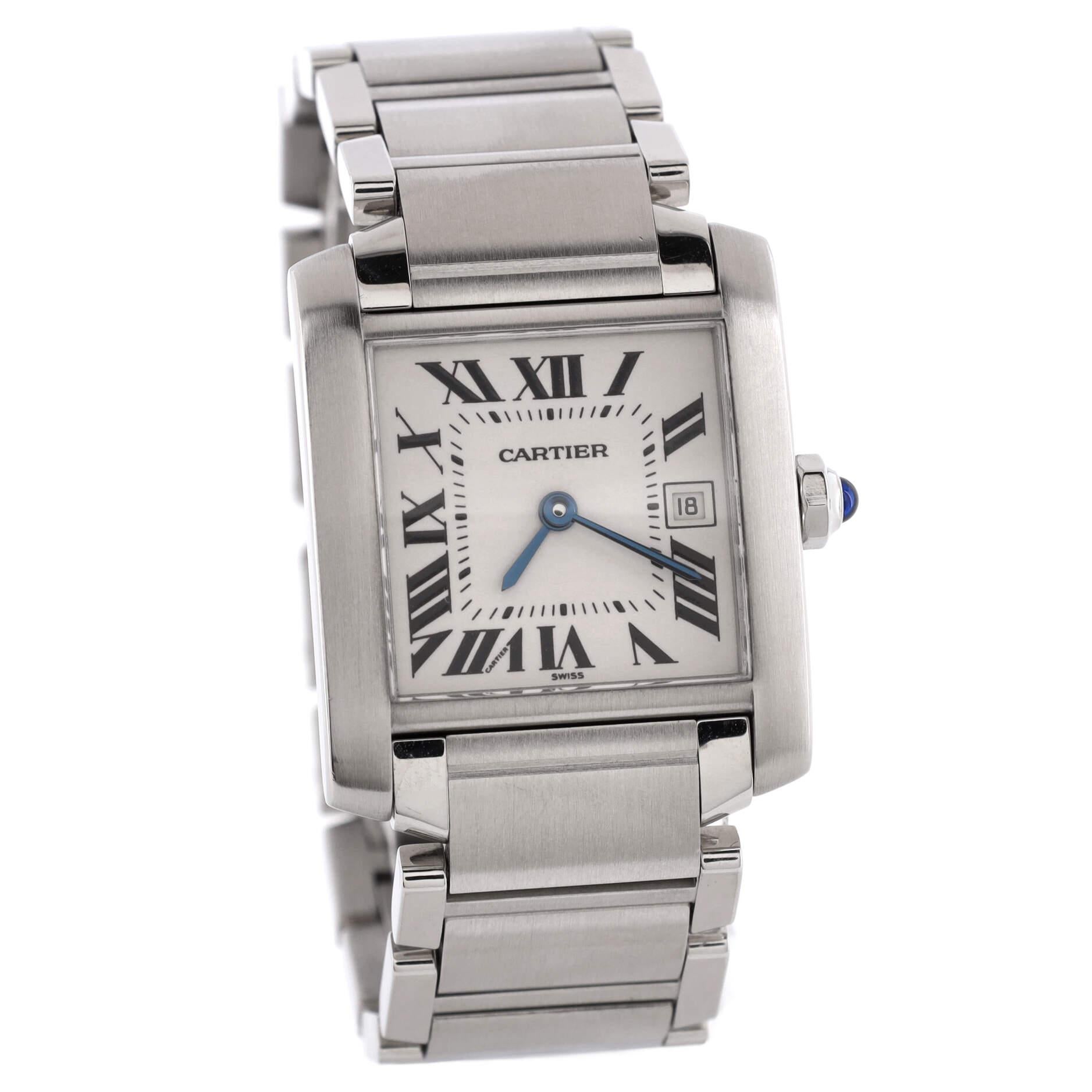 Cartier Tank Francaise Quartz Watch Stainless Steel 25 For Sale at 1stDibs