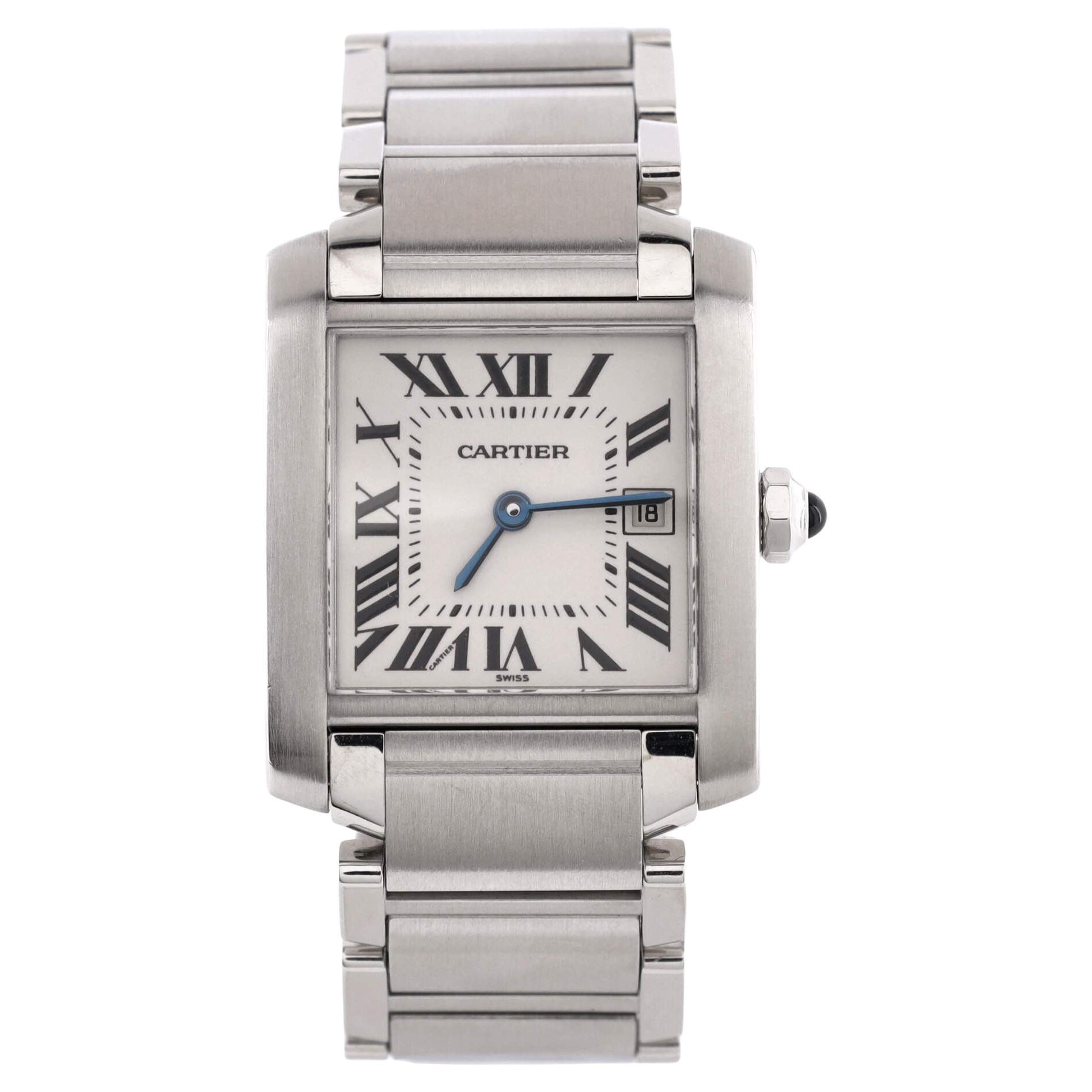 Cartier Tank Francaise Quartz Watch Stainless Steel 25 For Sale at 1stDibs