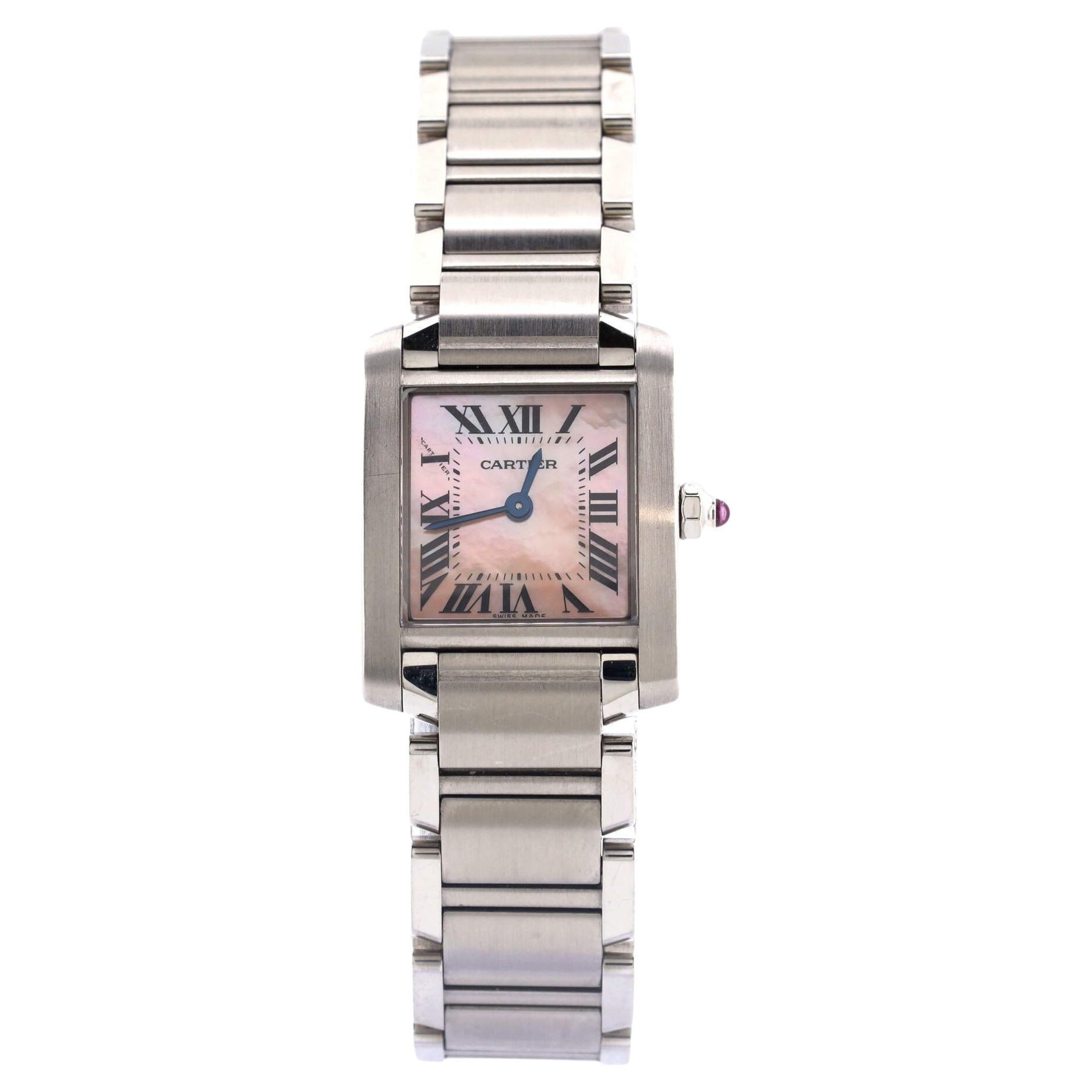 Cartier Tank Francaise Quartz Watch Stainless Steel with Mother of ...
