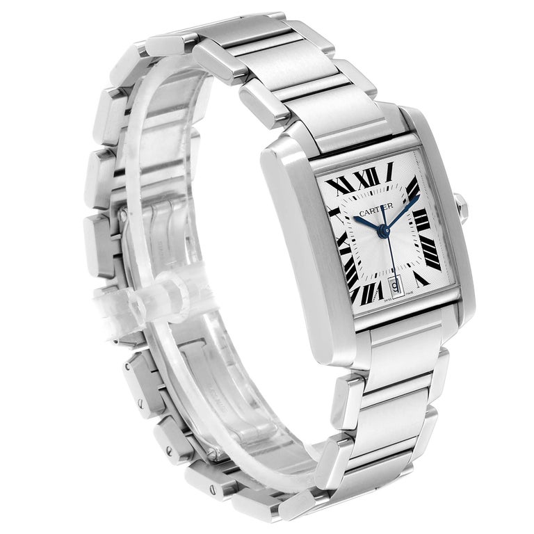 Cartier Tank Francaise Silver Dial Automatic Steel Men's Watch W51002Q3 ...