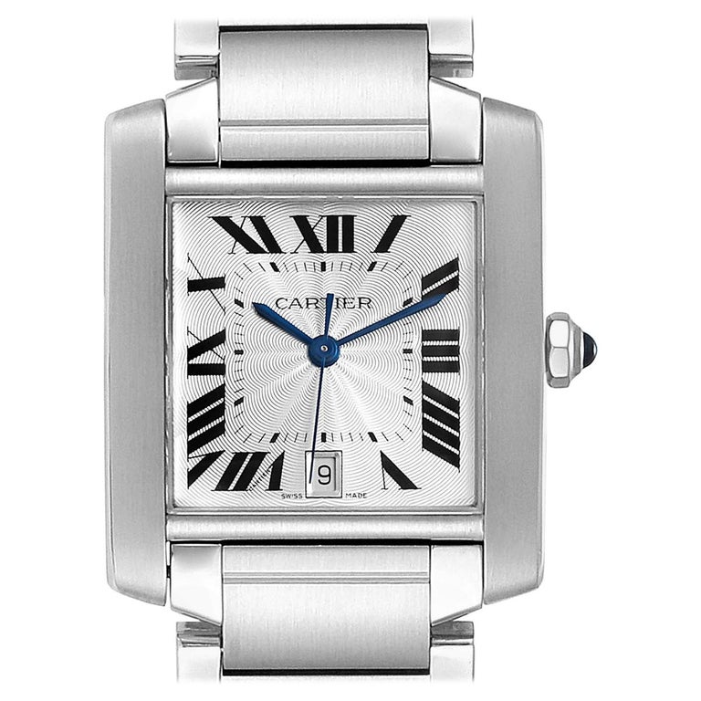 Cartier Tank Francaise Silver Dial Automatic Steel Men's Watch W51002Q3 ...