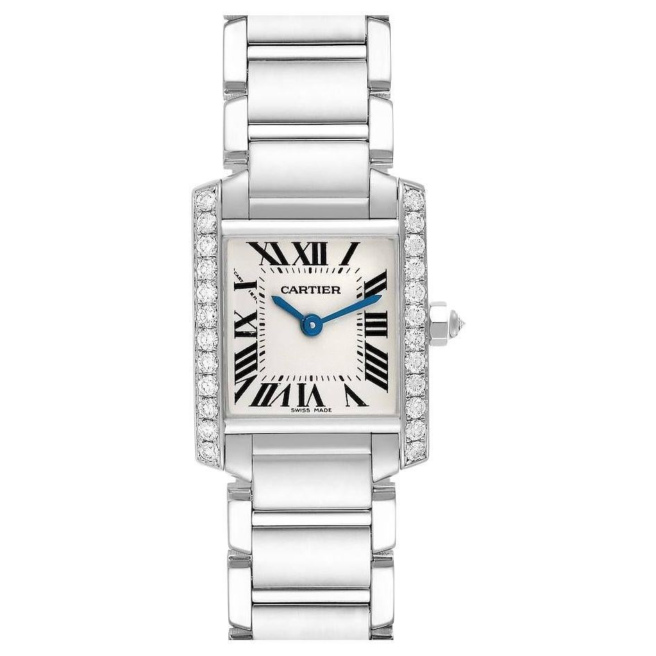 Cartier White Gold Diamond Tank Francaise Wrist Watch For Sale at ...
