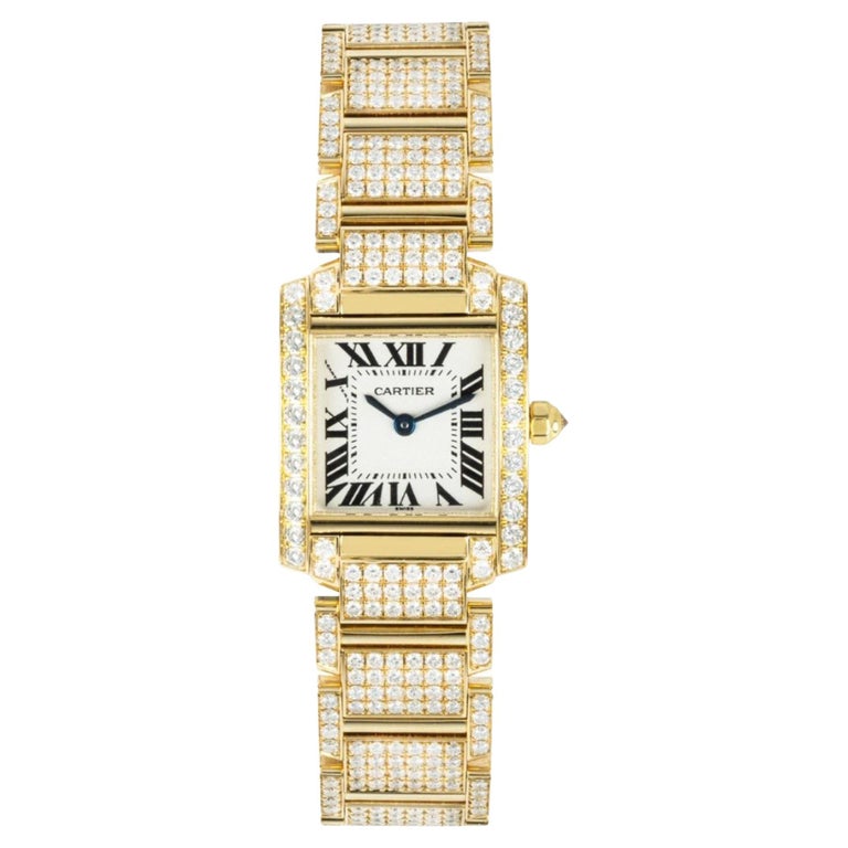Cartier Tank Franchise Diamond Set 2364 Watch For Sale at 1stDibs
