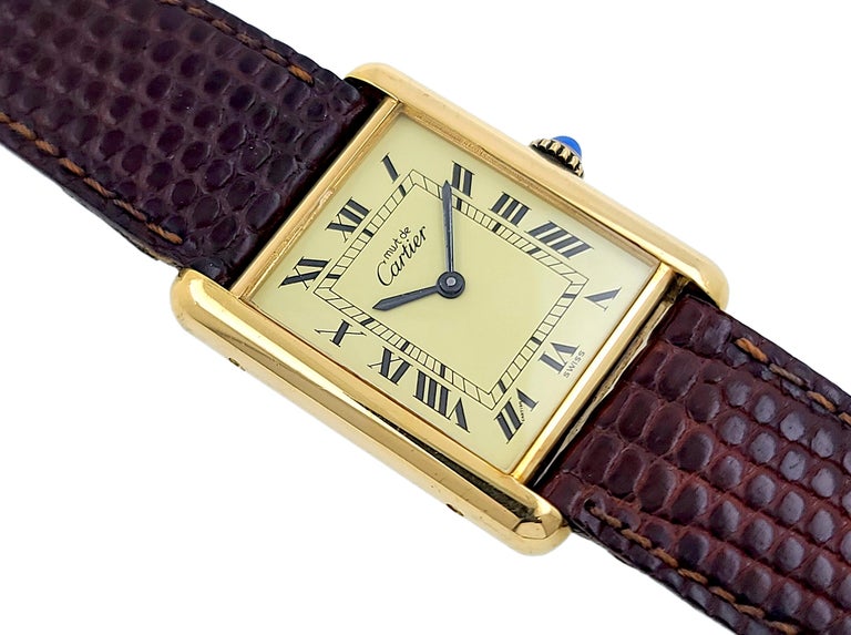 Cartier Tank Large GM LM Must de Cartier Louis Classic Vermeil Gold ...