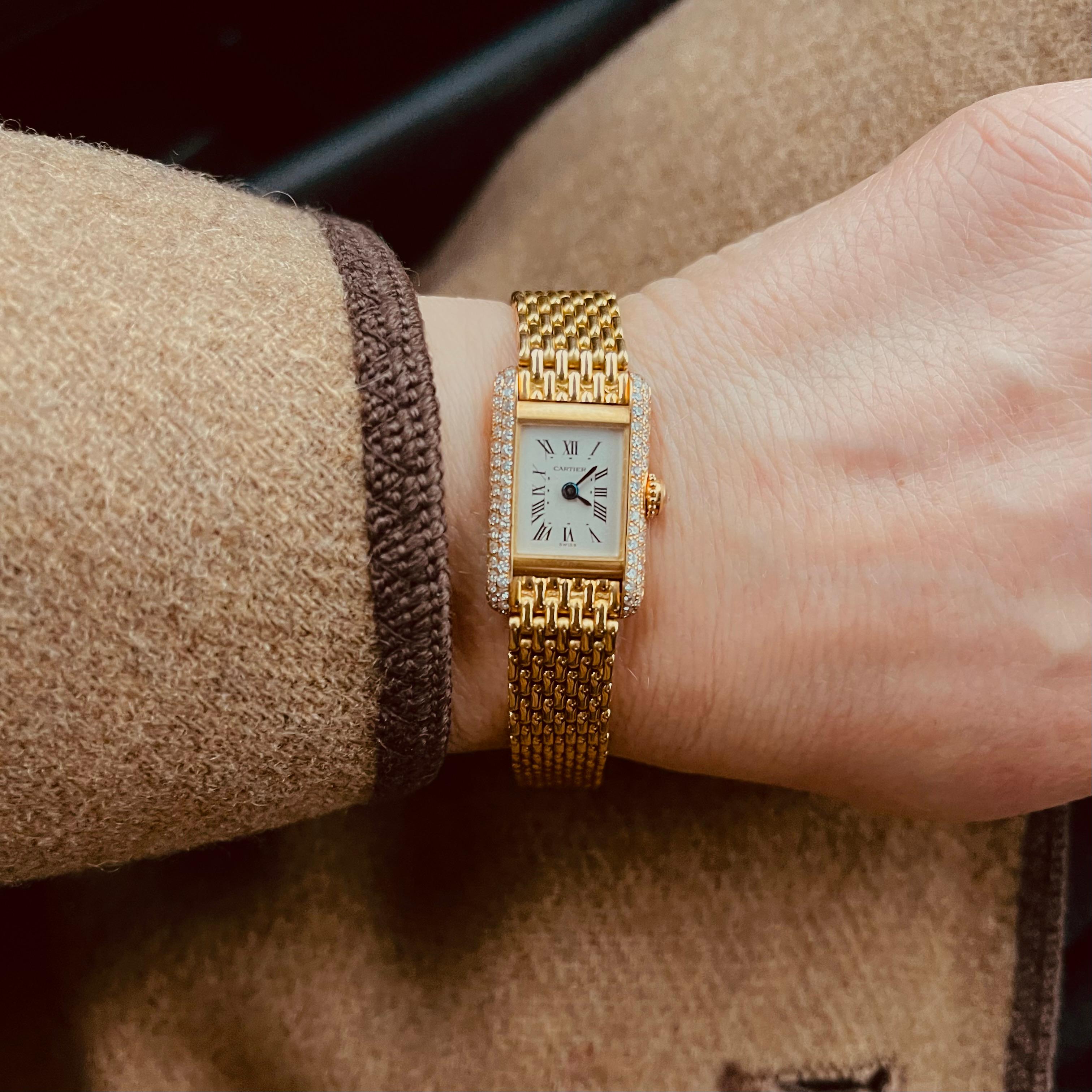 Cartier Tank Louis 18kt. yellow gold ladies quartz wristwatch, Ref ...