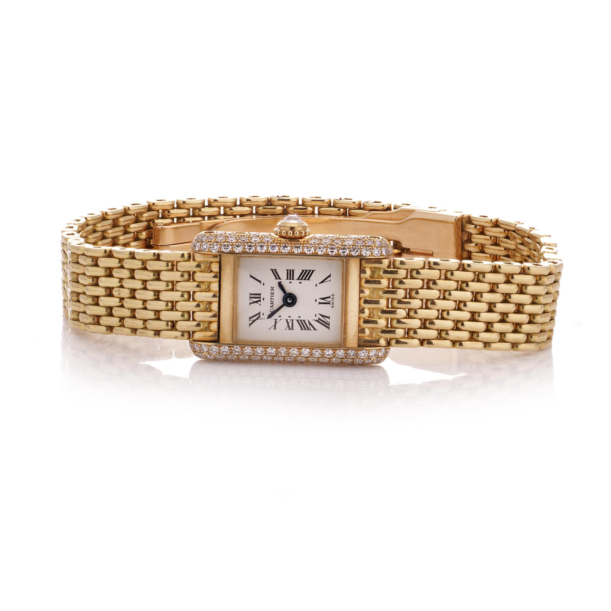 Cartier Tank Louis 18kt. yellow gold ladies quartz wristwatch, Ref ...