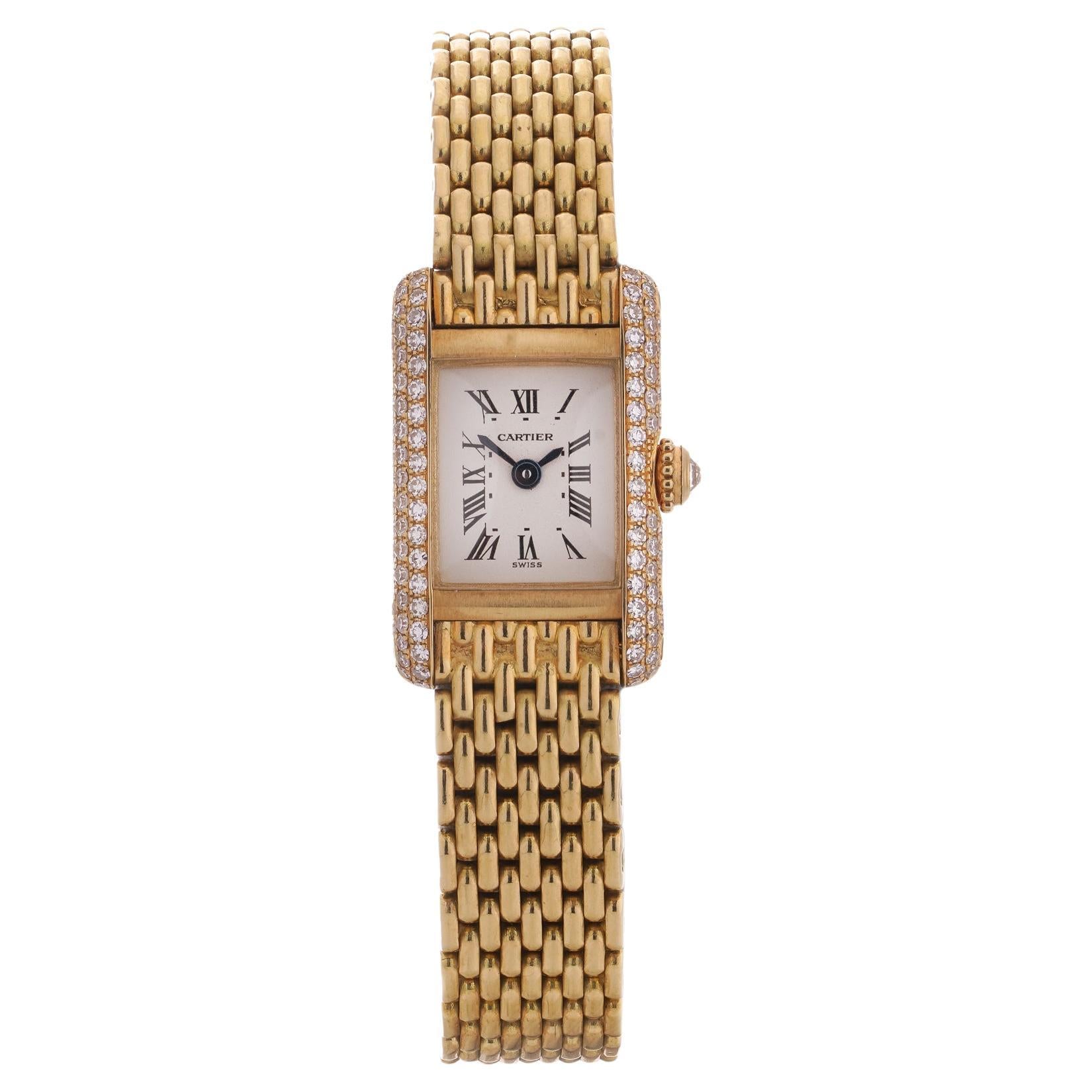 Cartier Tank Louis 18kt. yellow gold ladies quartz wristwatch, Ref ...