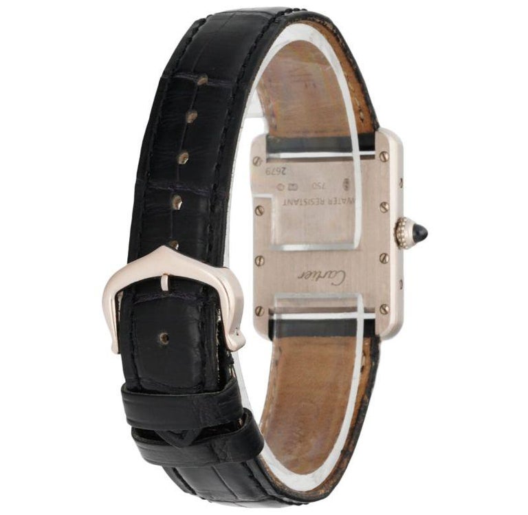Cartier Tank Louis 2679 18K White Gold Quartz Men's Watch at 1stDibs