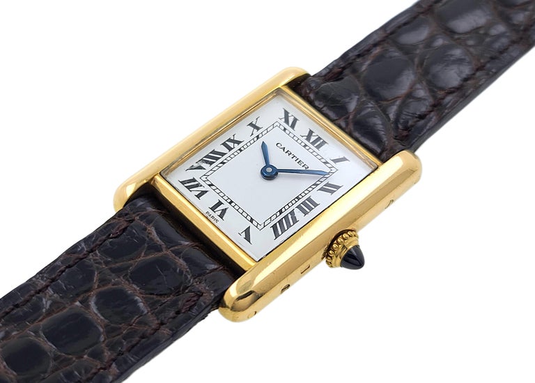 Cartier Tank Louis Cartier PARIS Dial LC 78087 Medium MM 18k Gold 1970 ...