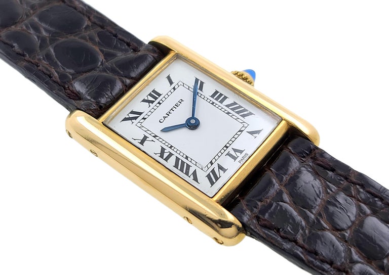 Cartier Tank Louis Cartier PARIS Dial LC 78087 Medium MM 18k Gold 1970 ...