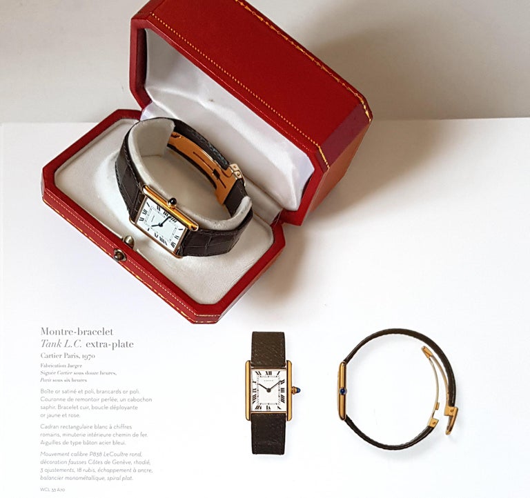 Cartier Tank Louis Extra-Plate Gold Large Jaeger Lecoultre JLC P838 ...