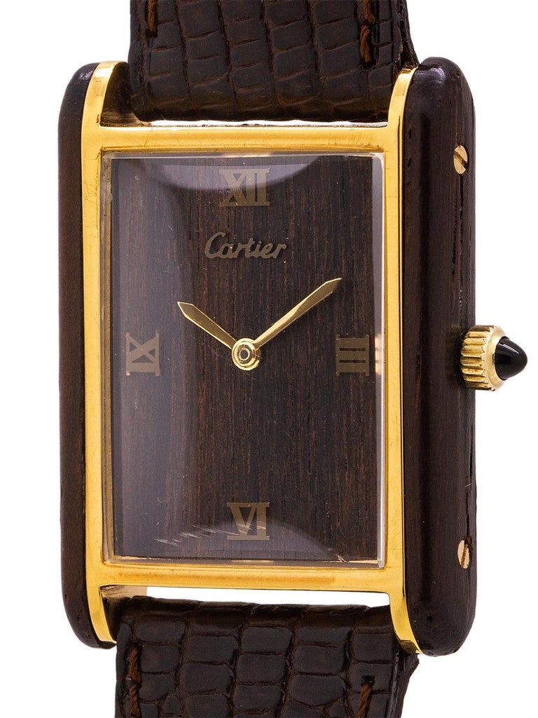 Cartier Tank Louis Men’s Wood Case, circa 1970s at 1stDibs