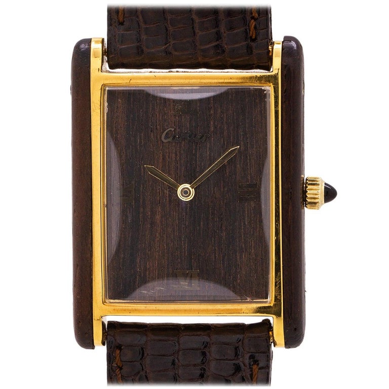 Cartier Tank Louis Men’s Wood Case, circa 1970s at 1stDibs