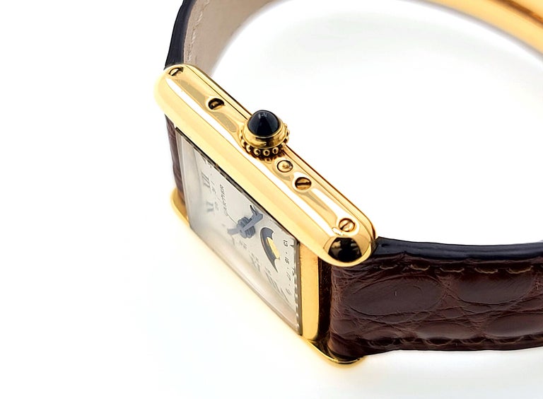 Cartier Tank Louis Moon phase Date 819003 LC Medium MM 18k Gold ...