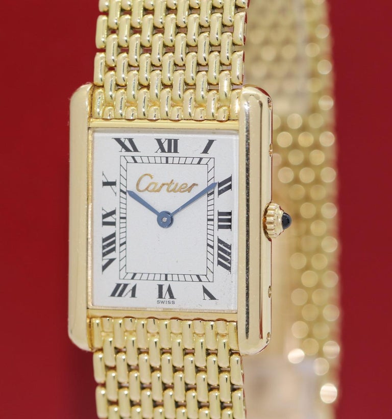 Cartier Tank Louis Quartz, 18 Karat Yellow Gold, Ladies Wrist Watch For ...