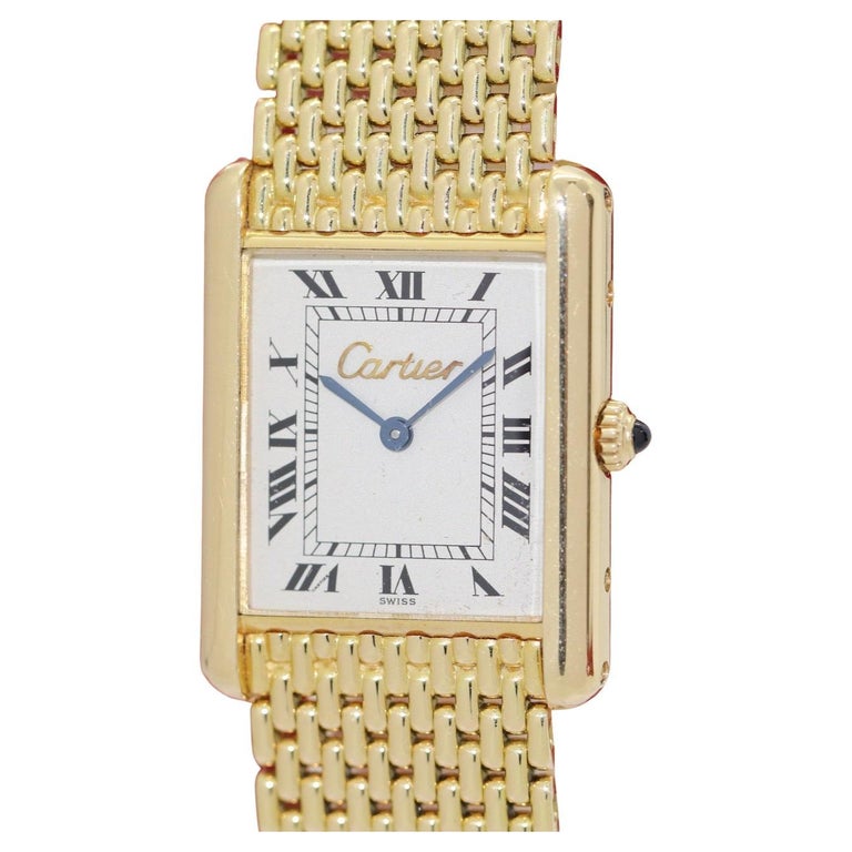Cartier Tank Louis Quartz, 18 Karat Yellow Gold, Ladies Wrist Watch For Sale at 1stDibs