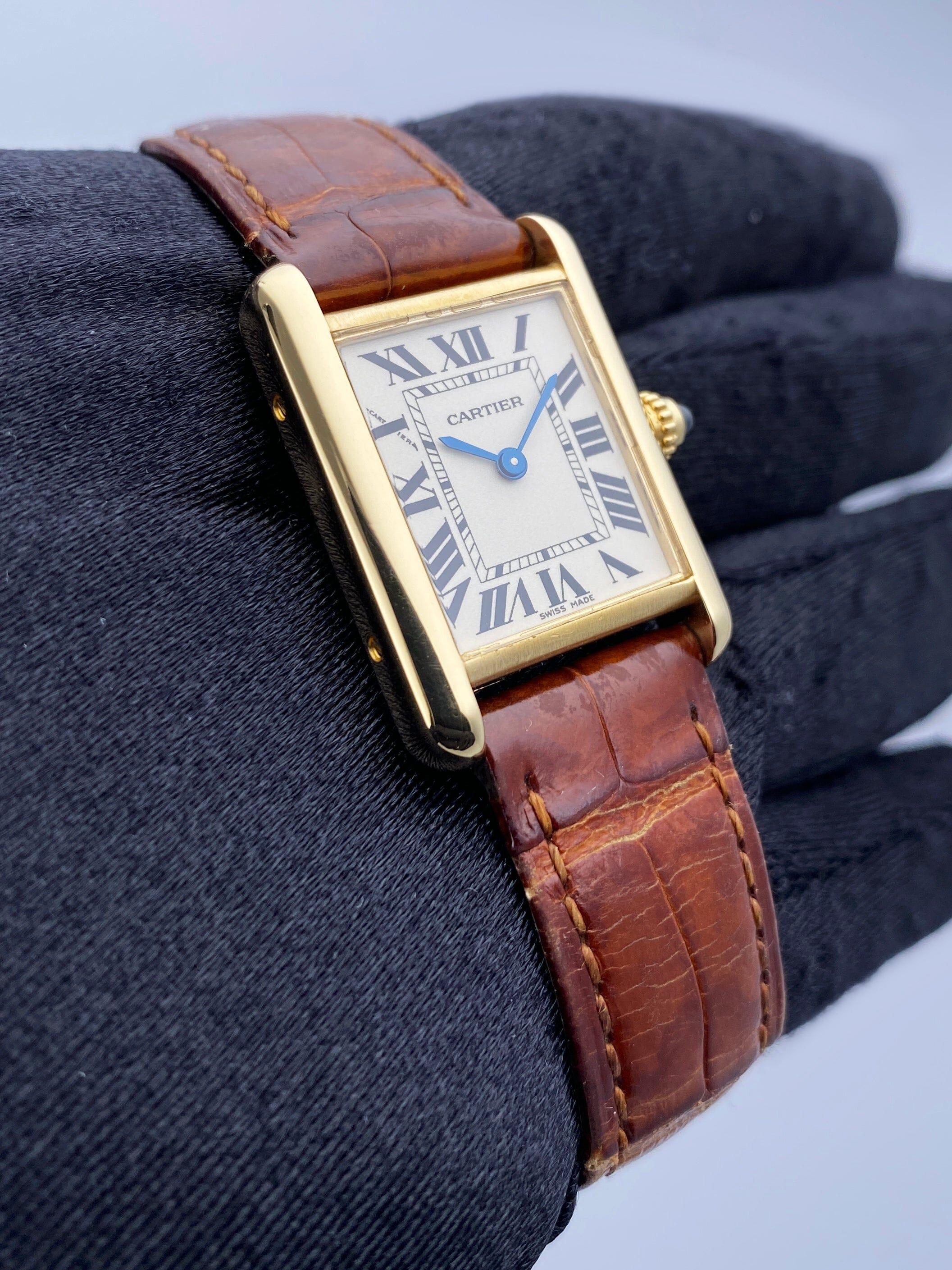 Cartier Tank Louis W1529856 18k Yellow Gold Ladies Watch For Sale at ...
