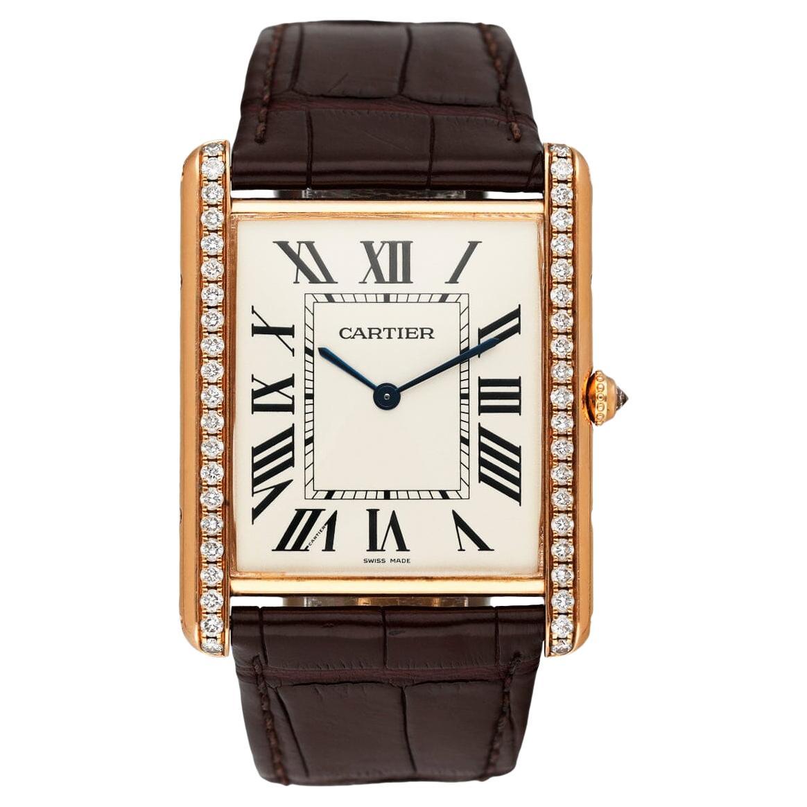 Cartier Tank Anglaise XL White Gold Diamond Mens Watch WT100023 For ...