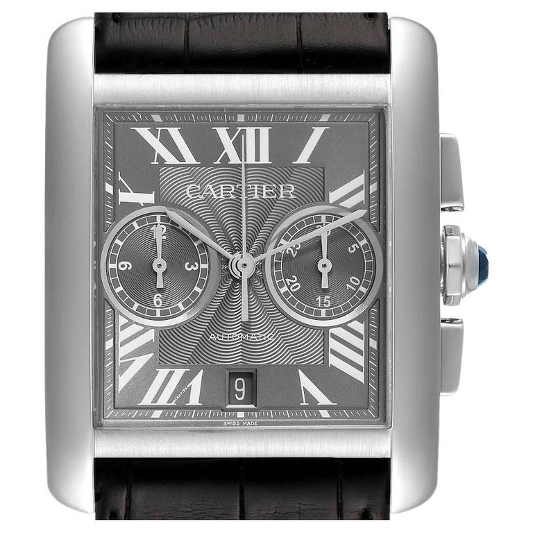Cartier Tank MC Grey Dial Steel Chronograph Mens Watch W5330008 For ...