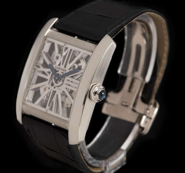 Cartier Tank MC Skeleton Palladium Skeleton Dial W5310026 Manual Wind ...