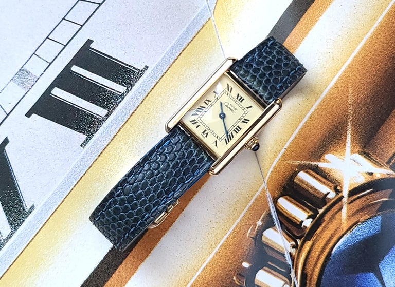 Cartier Tank Must de Cartier Classic Railway Louis 1613 Vermeil ...