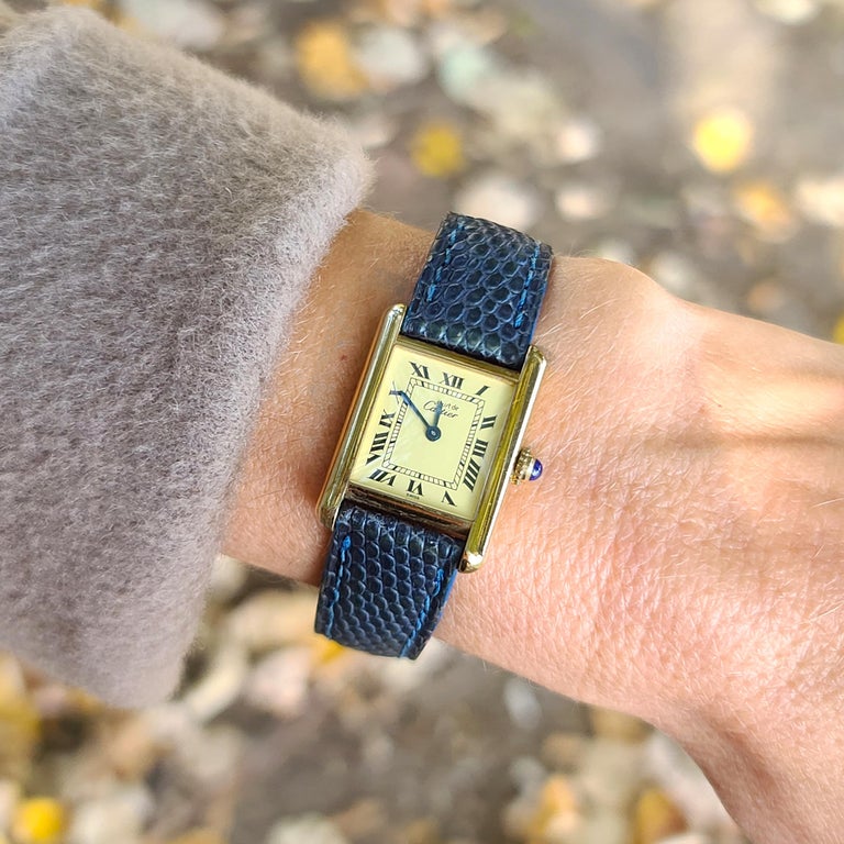 Cartier Tank Must de Cartier Classic Railway Louis 1613 Vermeil ...