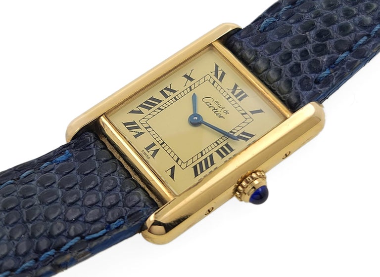 Cartier Tank Must de Cartier Classic Railway Louis 1613 Vermeil ...