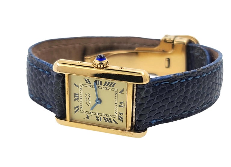 Cartier Tank Must de Cartier Classic Railway Louis 1613 Vermeil ...