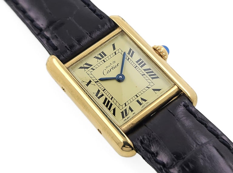 Cartier Tank Must de Cartier Classic Railway Louis Model Vermeil Gold ...