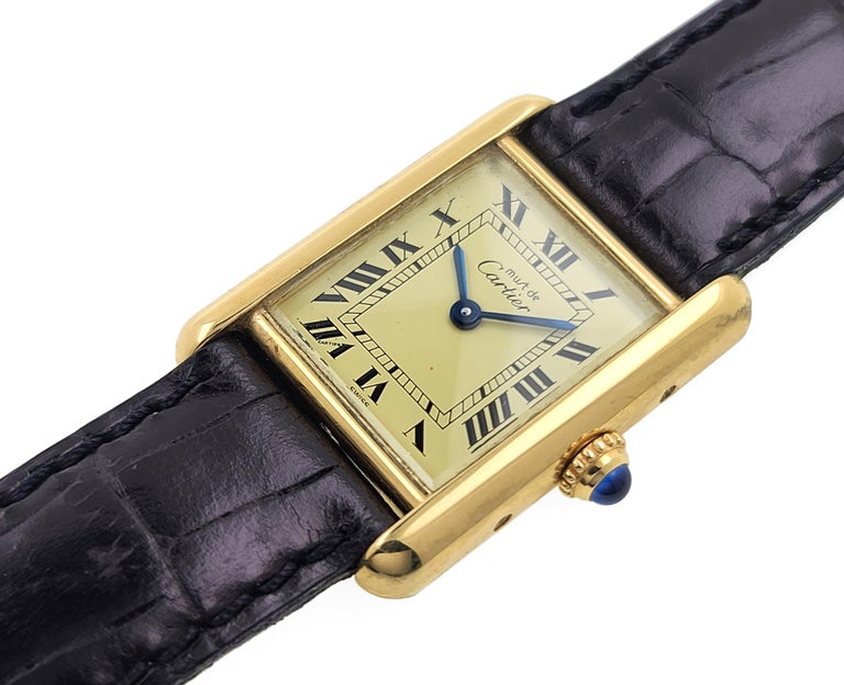 Cartier Tank Must de Cartier Classic Railway Louis Model Vermeil Gold ...