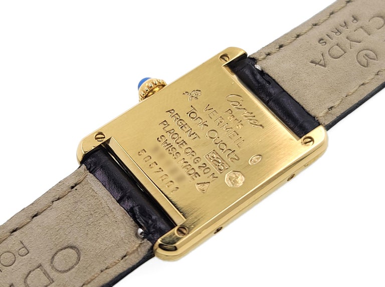 Cartier Tank Must de Cartier Classic Railway Louis Model Vermeil Gold ...