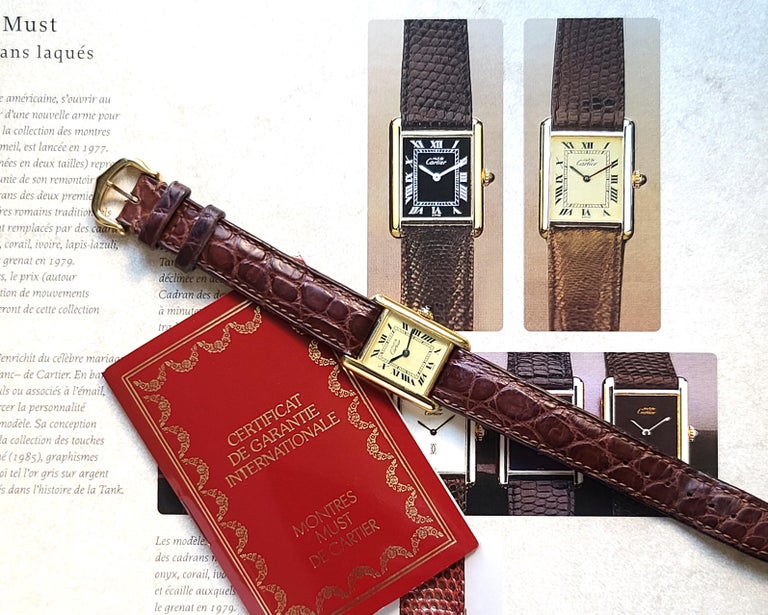 Cartier Tank Must de Cartier Classic Railway Louis Model Vermeil ...