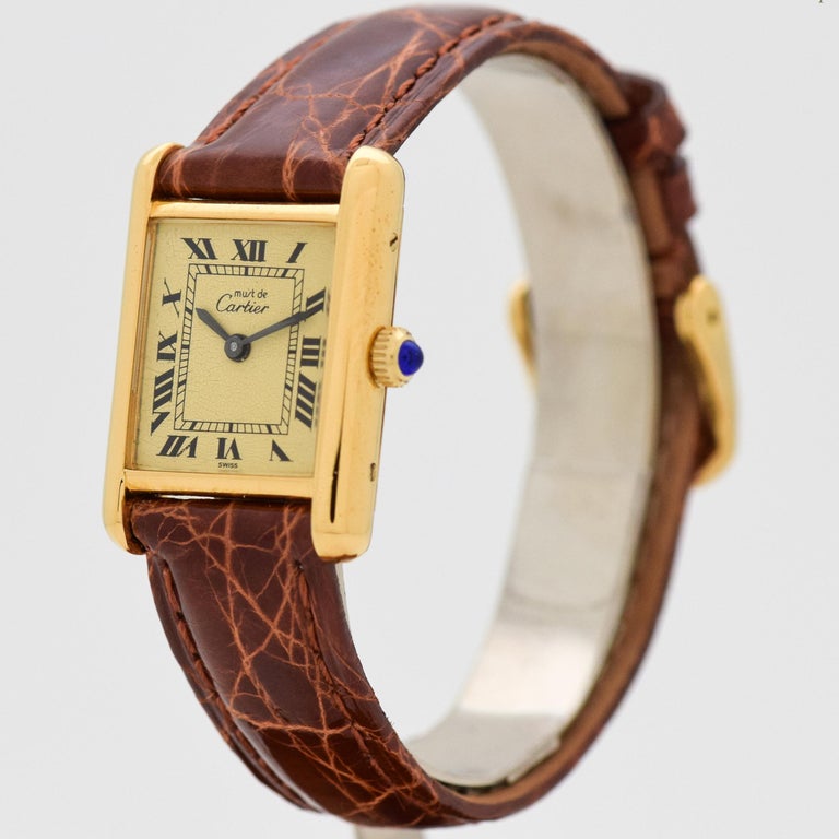 Cartier Tank Must de Ladies Sized Watch 18 Karat Yellow Gold Plated ...