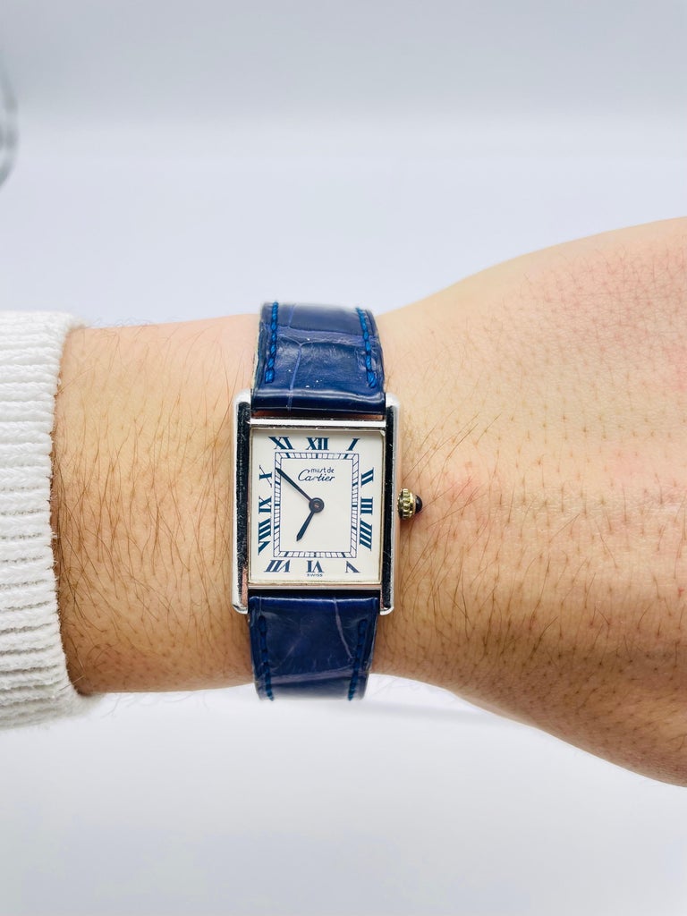 Cartier Tank Must Watch in Silver Ref: 1616 For Sale at 1stDibs