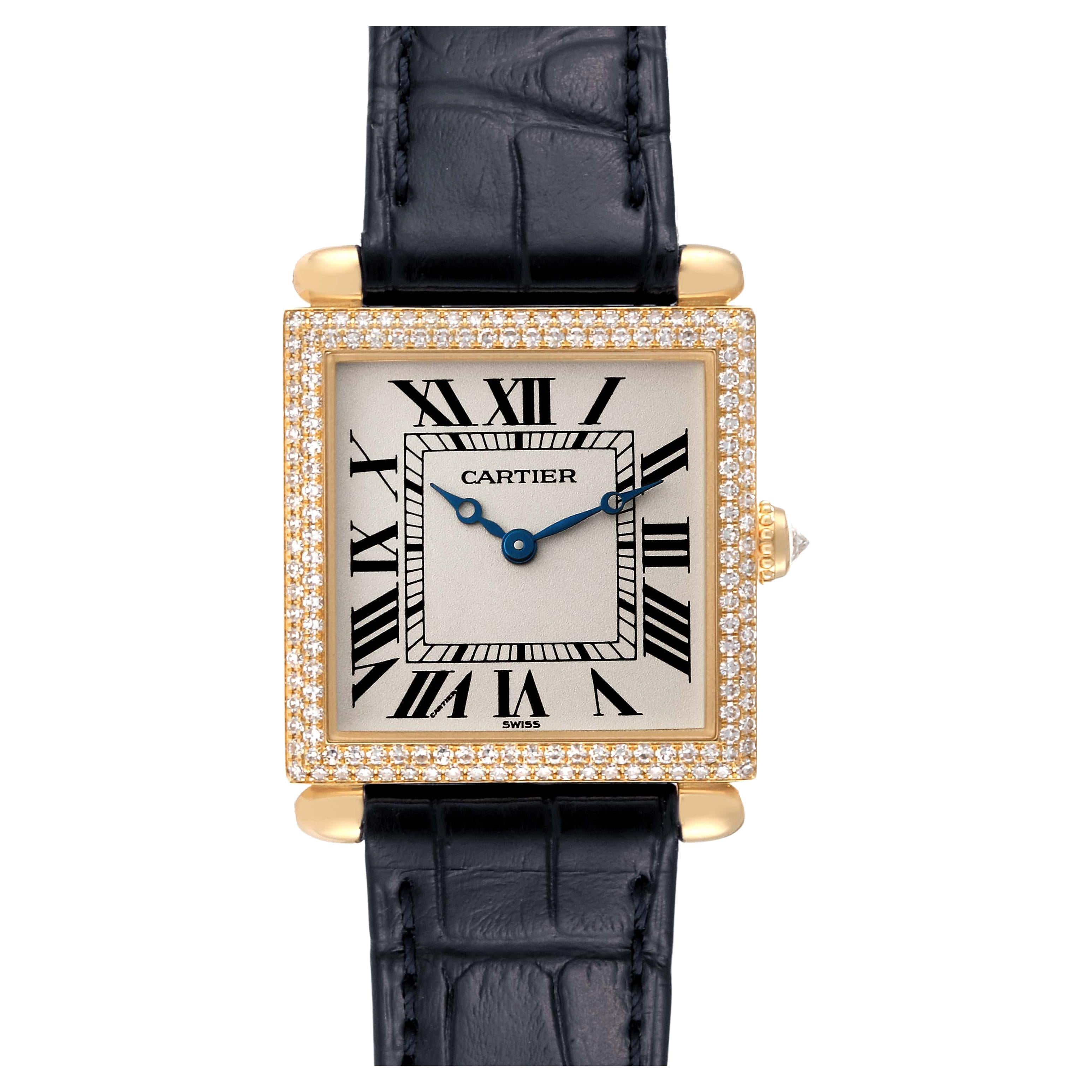 Cartier Tank Obus Prevee Collection Yellow Gold Diamond Ladies Watch ...