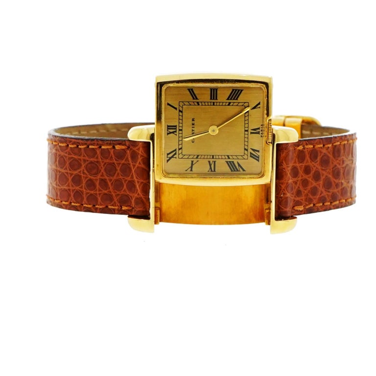 Cartier Tank Reverso Dual Time Zone Vintage in 18 karat Yellow Gold at ...