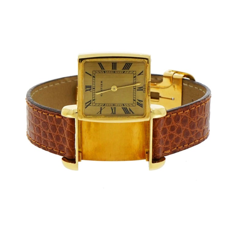 Cartier Tank Reverso Dual Time Zone Vintage in 18 karat Yellow Gold at ...