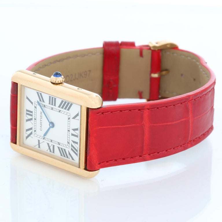 Cartier Tank Solo 18k Yellow Gold Men's Watch W1018855 2742 For Sale at ...
