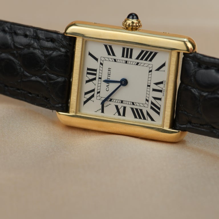 Cartier Tank Solo 18K Yellow Gold Watch W5200002 at 1stDibs