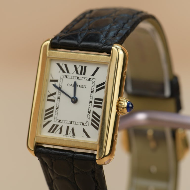 Cartier Tank Solo 18K Yellow Gold Watch W5200002 at 1stDibs