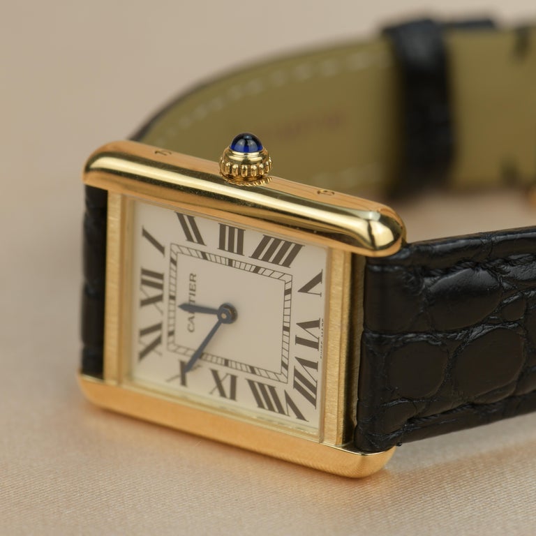 Cartier Tank Solo 18K Yellow Gold Watch W5200002 at 1stDibs