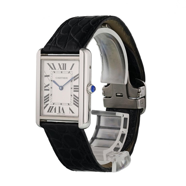 Cartier Tank Solo 3169 Stainless Steel Watch Box and Papers For Sale at ...